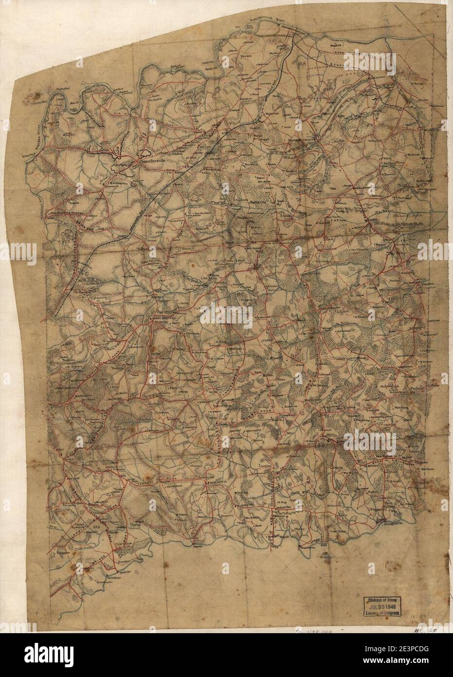 Map of Spotsylvania County, Va Stock Photo - Alamy