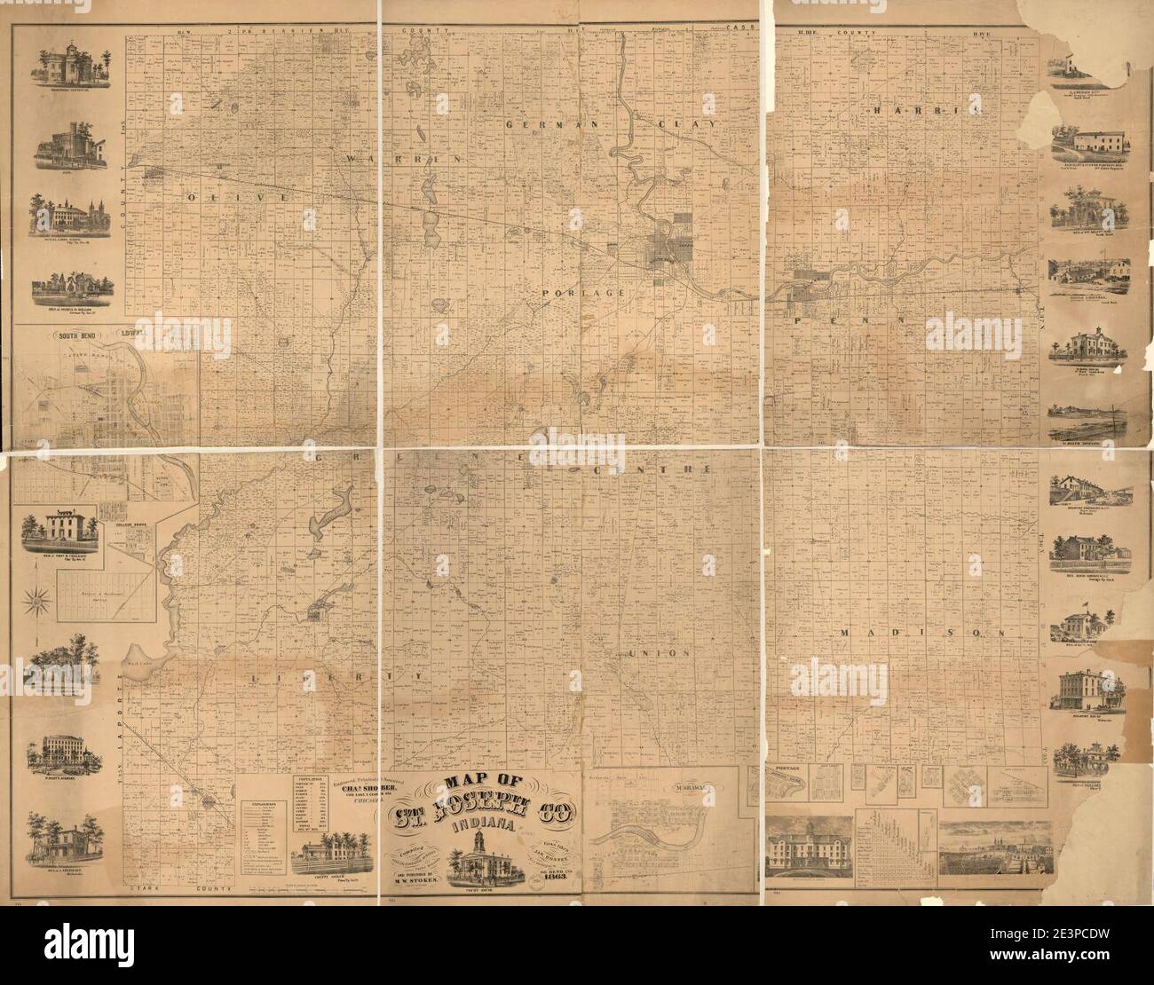 Map of St. Joseph Co., Indiana Stock Photo - Alamy