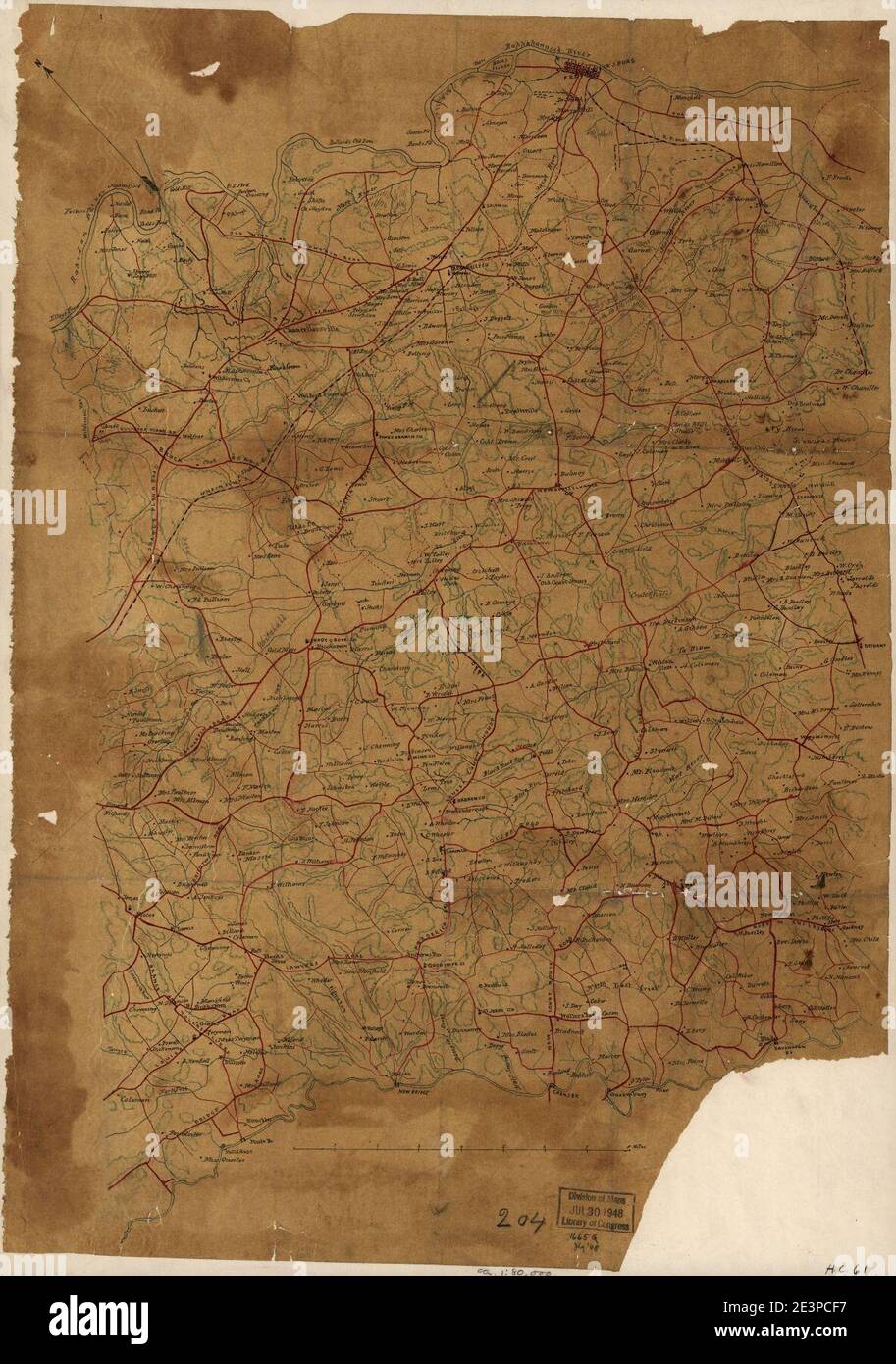 Map of Spotsylvania County, Va Stock Photo - Alamy