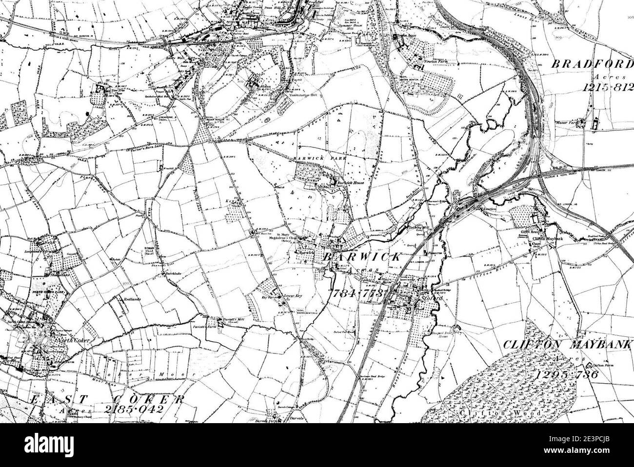 Map of Somerset OS Map name 090-NW, Ordnance Survey, 1884-1894 Stock ...