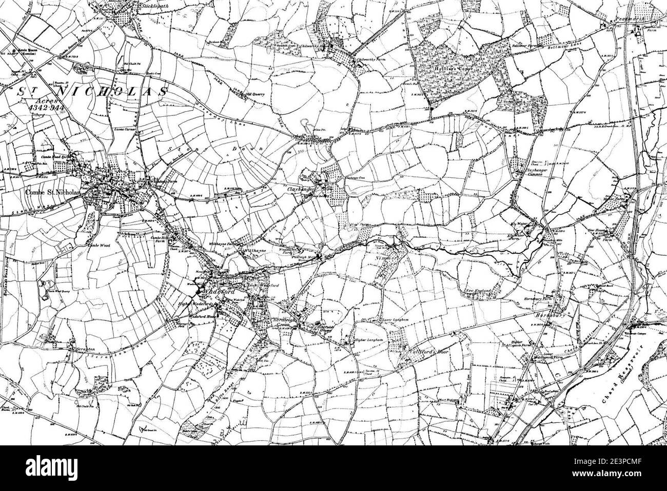 Map of Somerset OS Map name 087-SE, Ordnance Survey, 1884-1894 Stock ...