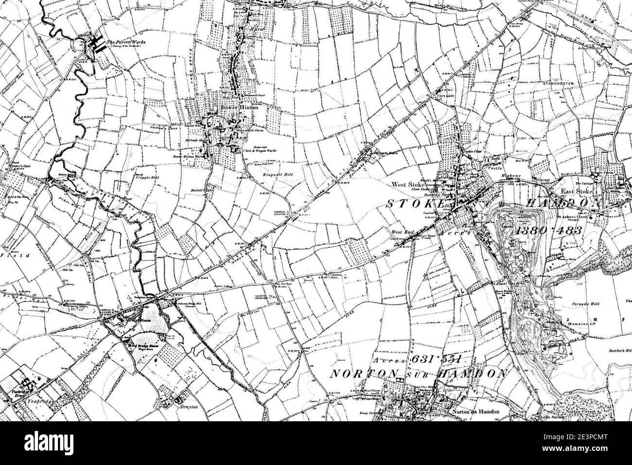 Map of Somerset OS Map name 082-SW, Ordnance Survey, 1884-1894 Stock ...