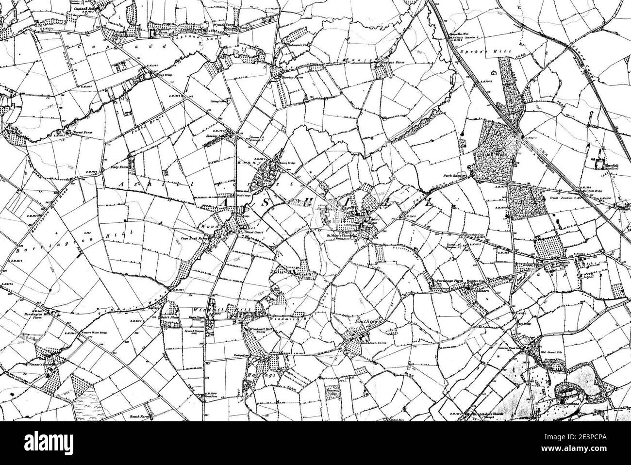 Map of Somerset OS Map name 080-SE, Ordnance Survey, 1884-1894 Stock ...