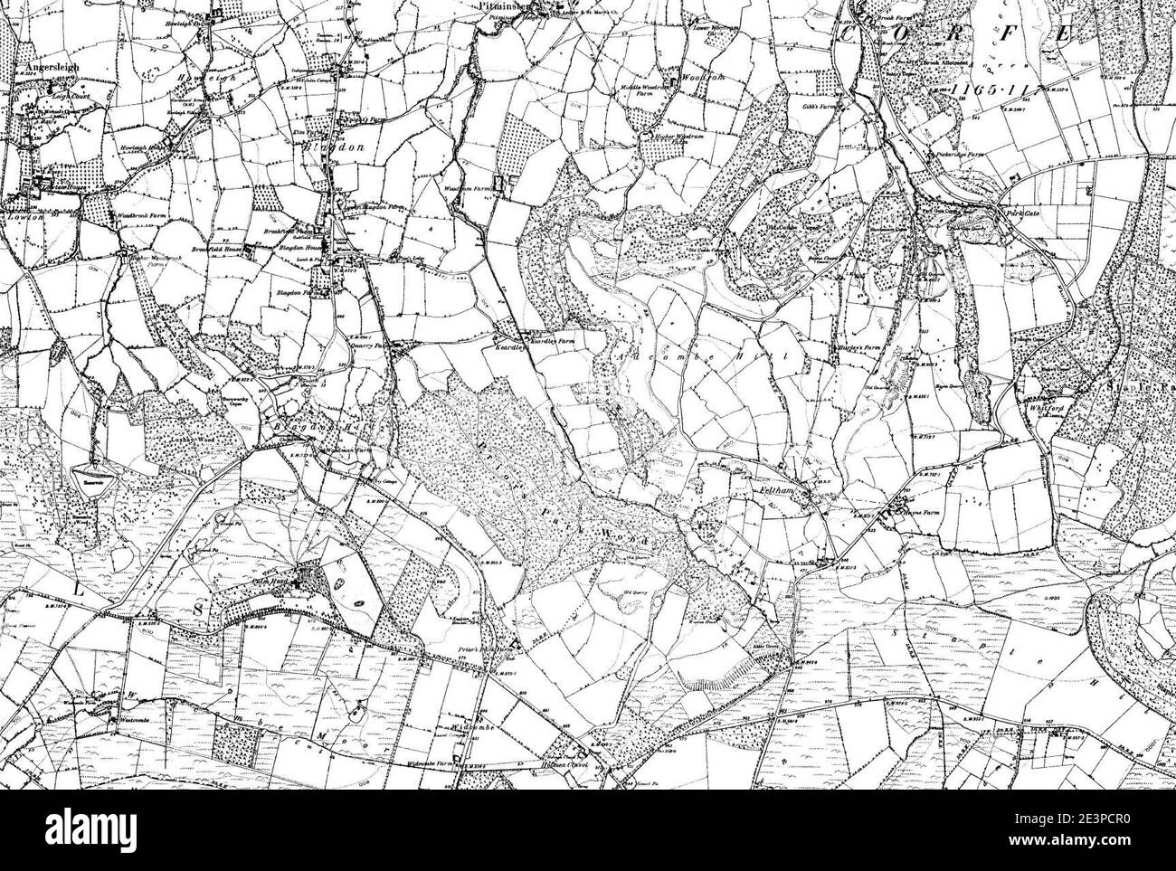 Map of Somerset OS Map name 079-SE, Ordnance Survey, 1884-1894 Stock ...