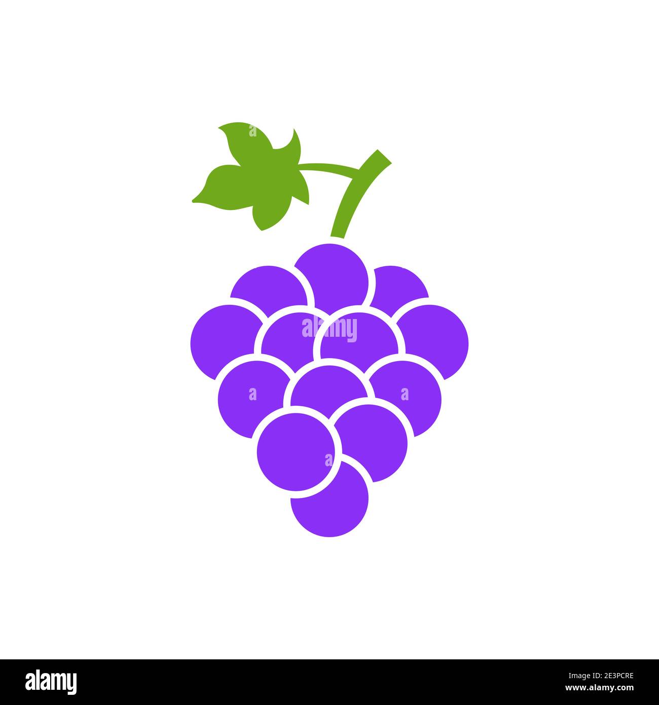 Grape vector isolated icon. Grape leaf wine black illustration graphic ...