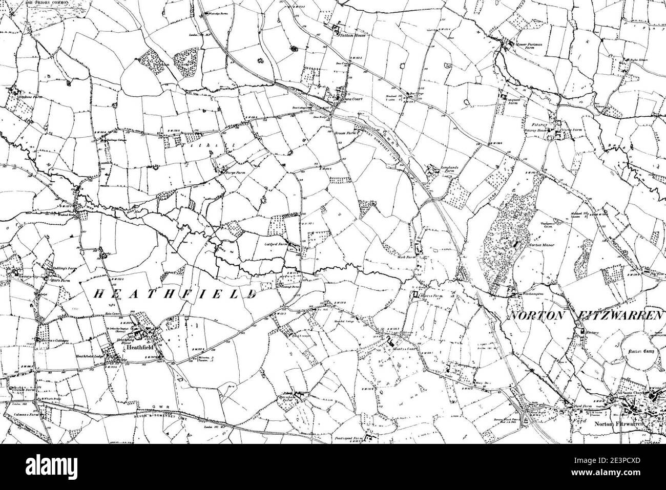 Map of Somerset OS Map name 070-NW, Ordnance Survey, 1884-1894 Stock ...