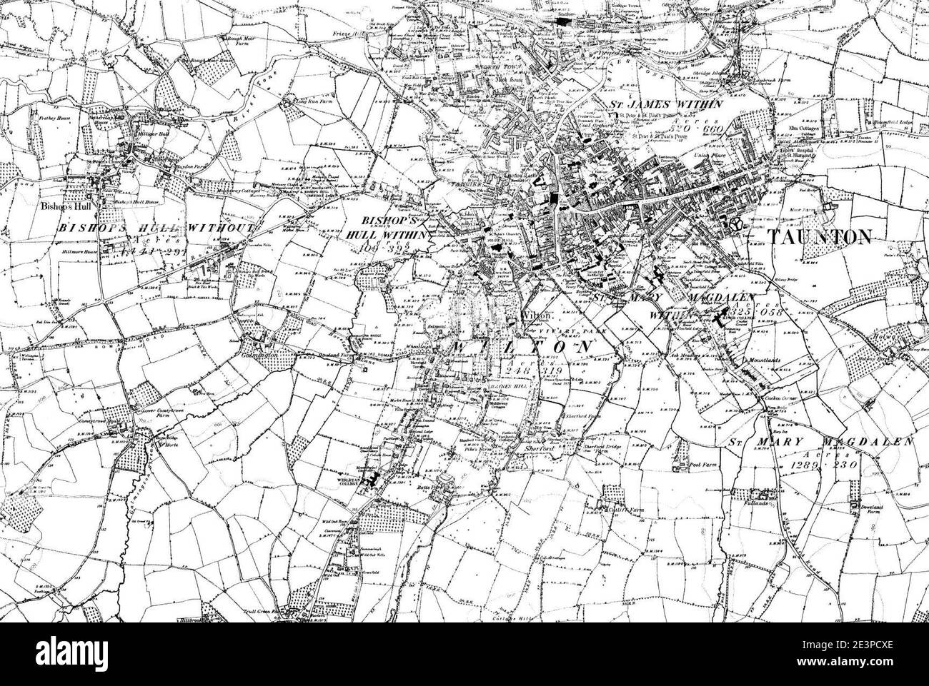 Map of Somerset OS Map name 070-SE, Ordnance Survey, 1884-1894 Stock ...