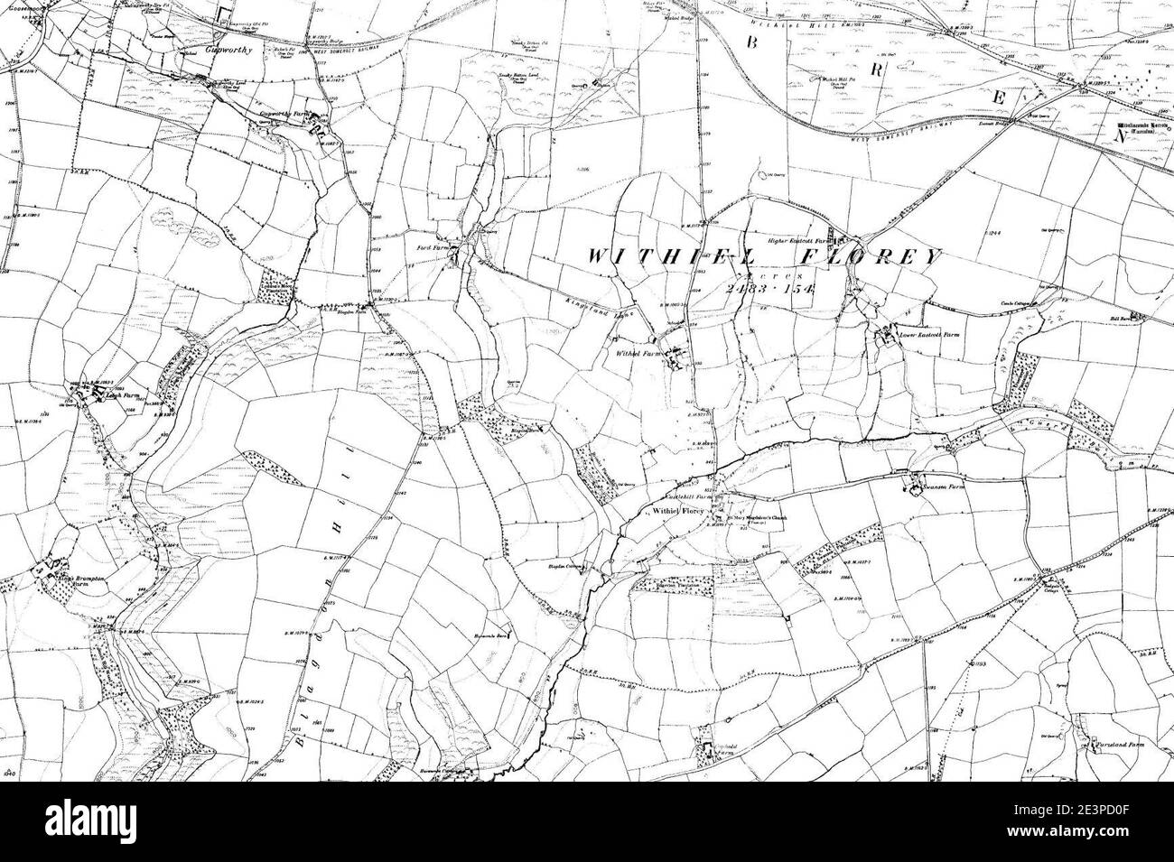 Map of Somerset OS Map name 058-NW, Ordnance Survey, 1884-1894 Stock ...