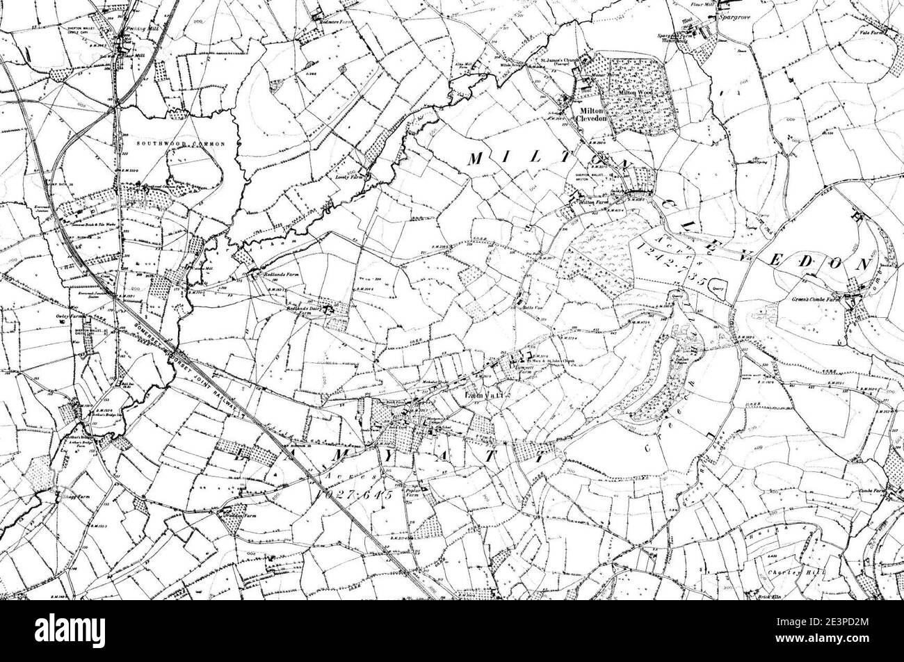 Map of Somerset OS Map name 054-SW, Ordnance Survey, 1884-1894 Stock ...