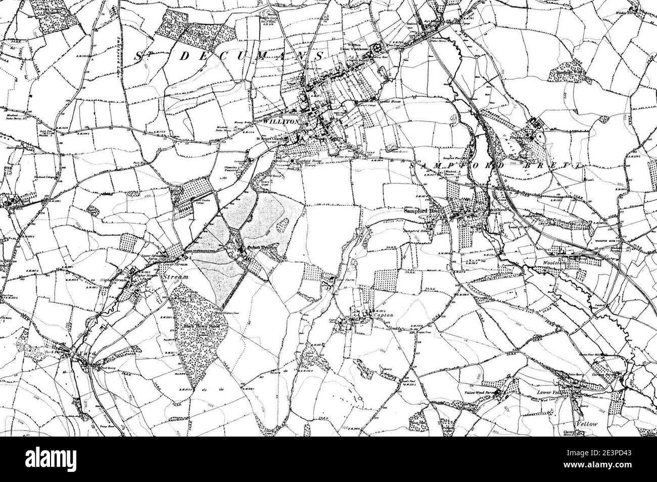 Map of Somerset OS Map name 048-NW, Ordnance Survey, 1884-1894 Stock ...