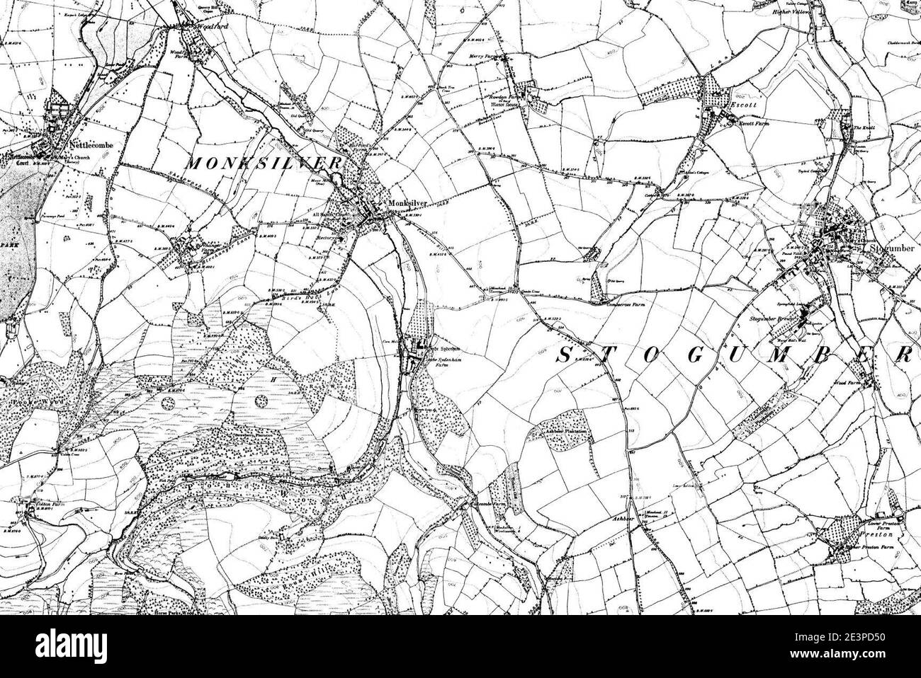 Map of Somerset OS Map name 048-SW, Ordnance Survey, 1884-1894 Stock ...