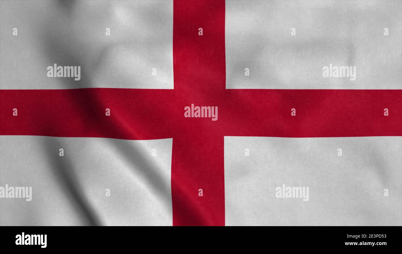 England flag, waving in wind. 3d illustration Stock Photo - Alamy