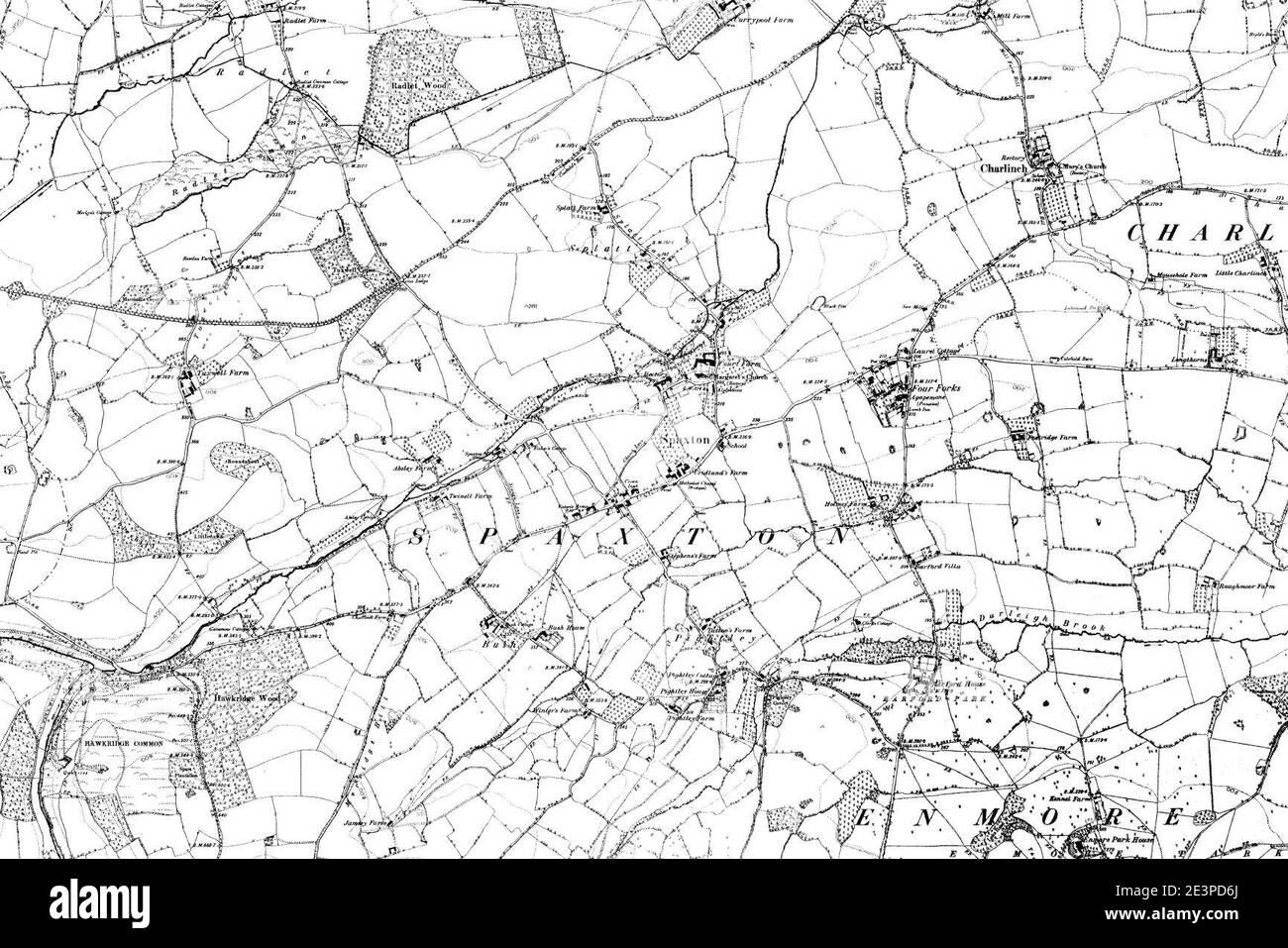 Map of Somerset OS Map name 049-SE, Ordnance Survey, 1884-1894 Stock ...