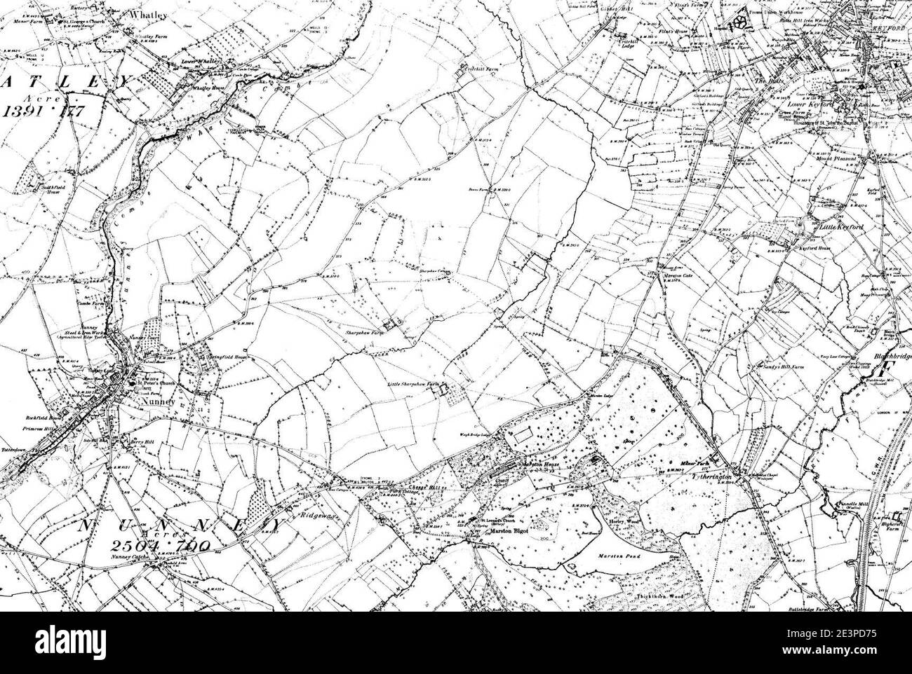 Map of Somerset OS Map name 043-NW, Ordnance Survey, 1884-1894 Stock ...