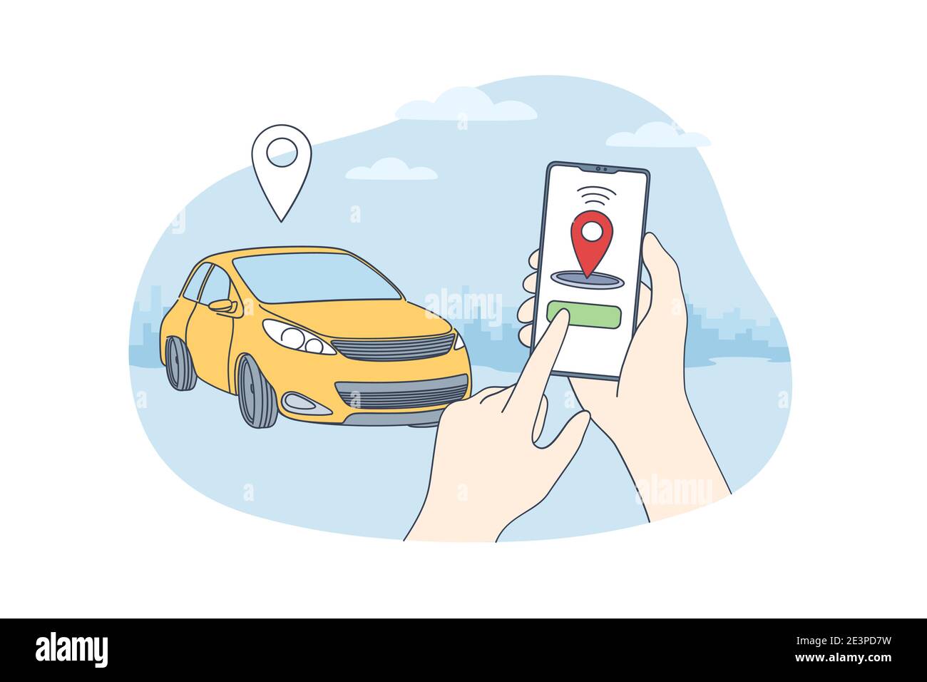 Mobile application ride share Stock Vector Images - Alamy