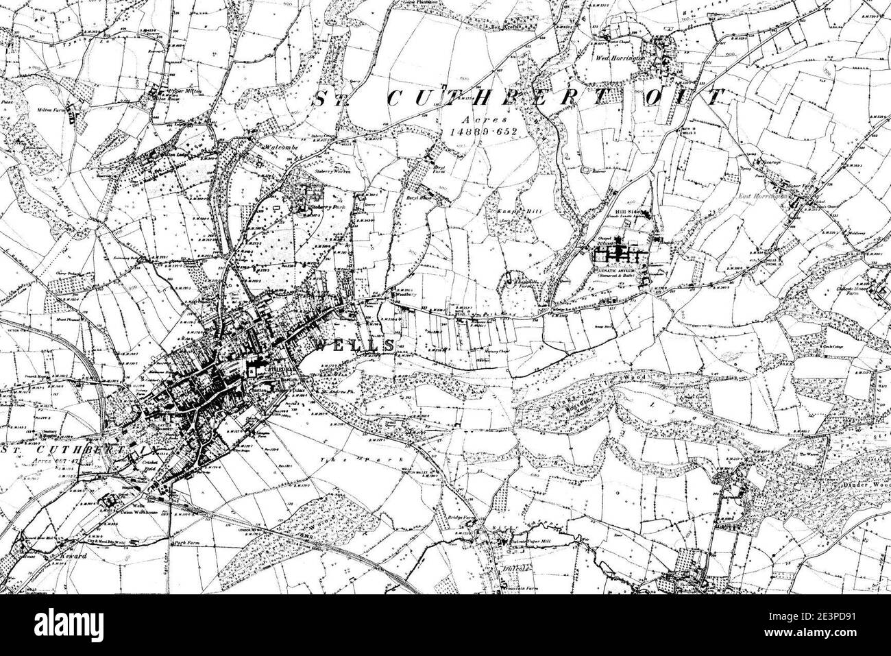 Map of Somerset OS Map name 041-NW, Ordnance Survey, 1884-1894 Stock ...