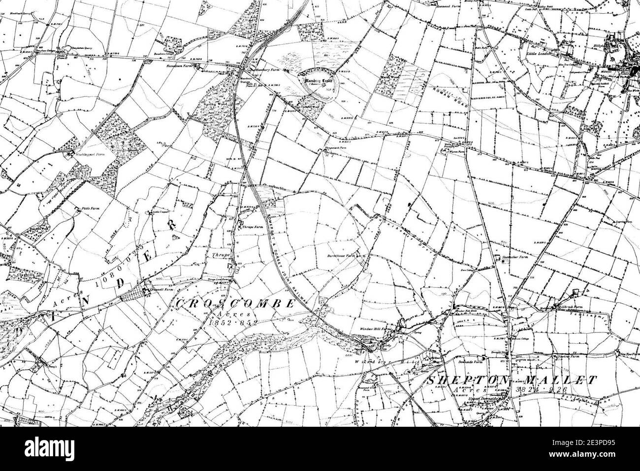 Map of Somerset OS Map name 041-NE, Ordnance Survey, 1884-1894 Stock ...