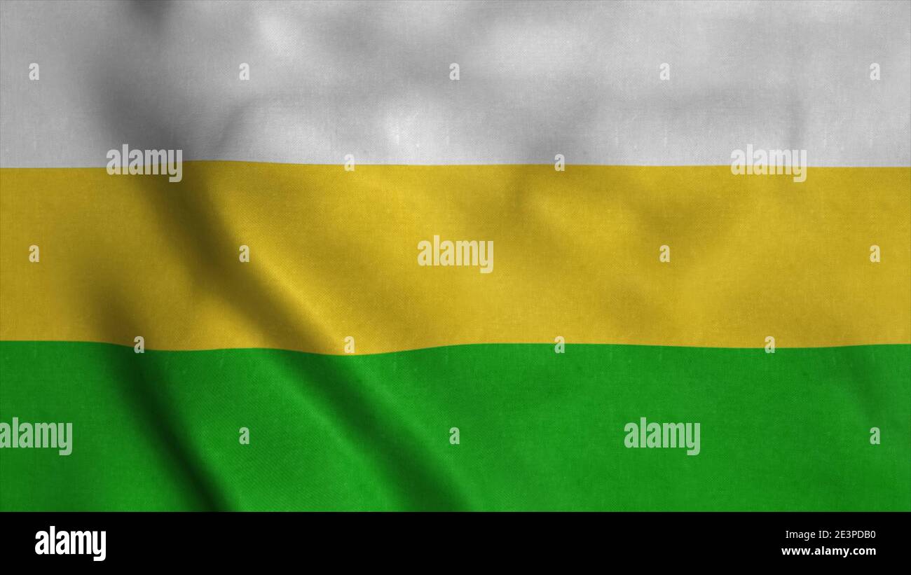 Guayanilla flag, city of Puerto Rico, waving in wind. 3d illustration ...