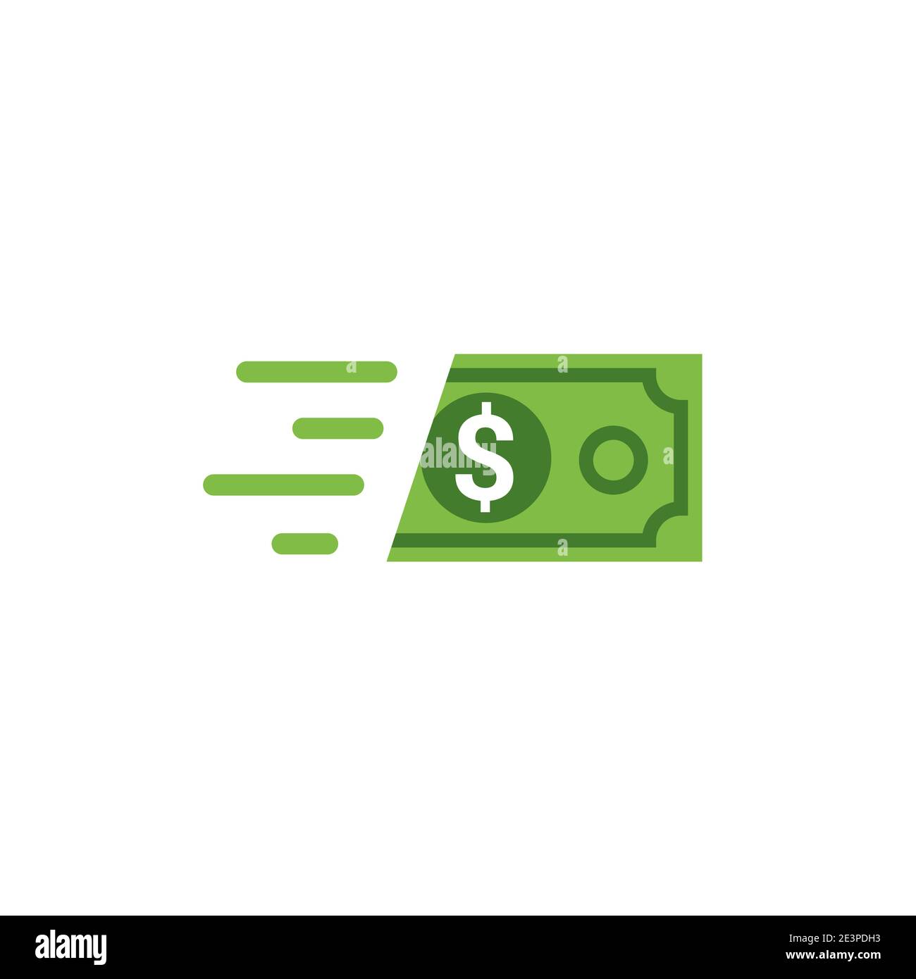 Fast send money transfer funds payment vector icon. Flying dollar money ...