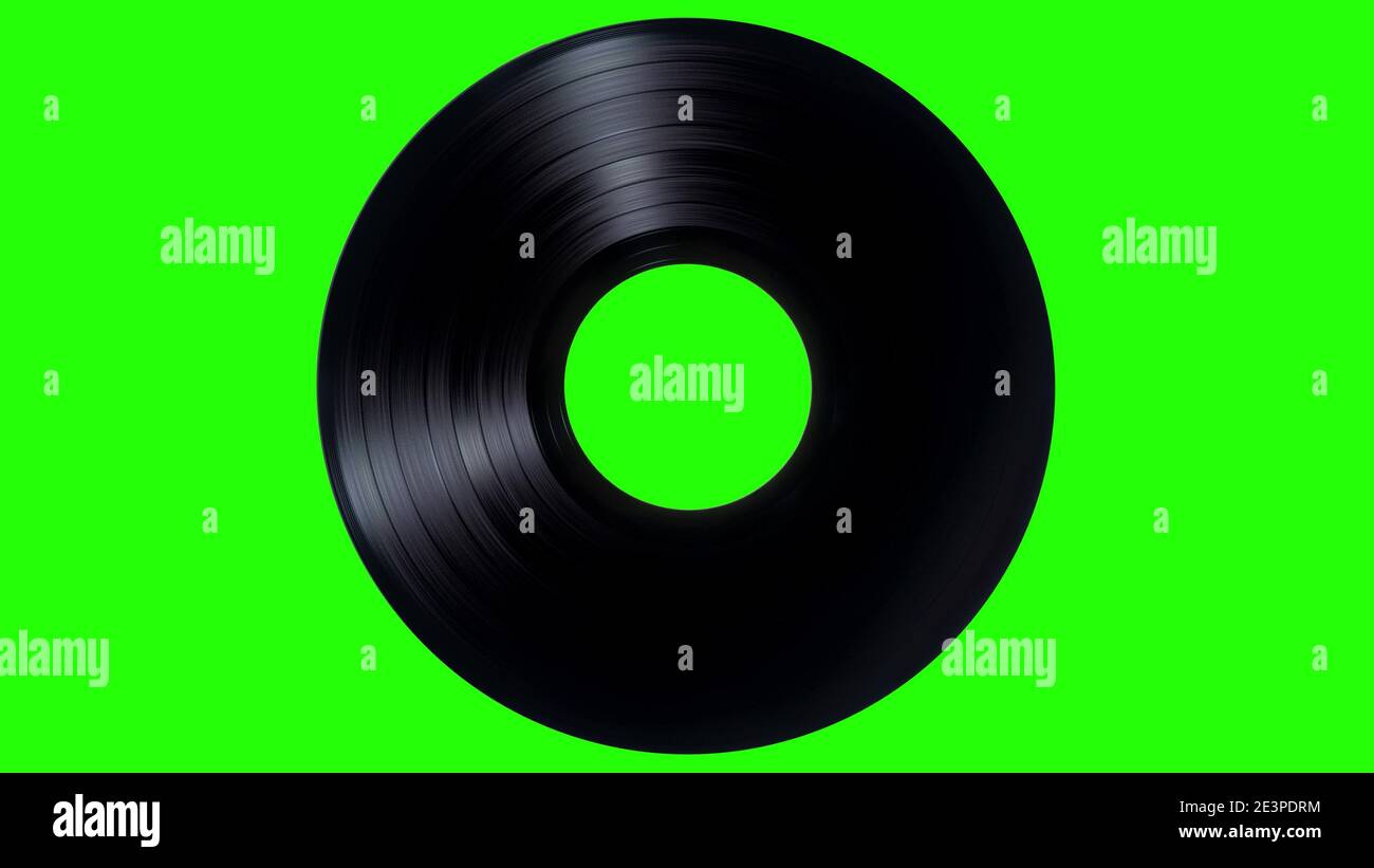 Vinyl Record on a Green Screen. 3d illustration Stock Photo - Alamy