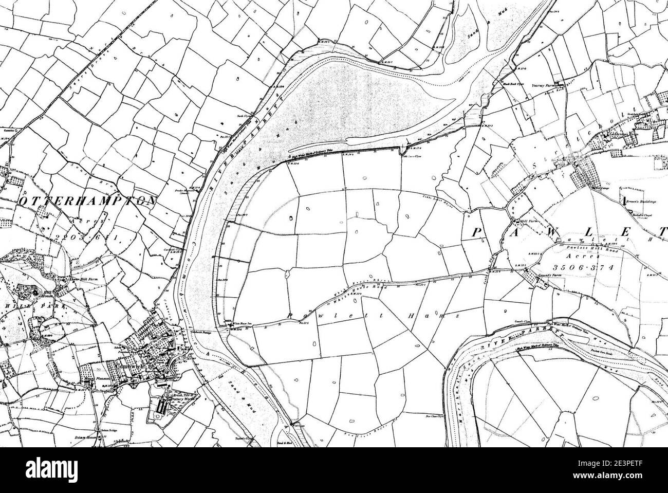 Map of Somerset OS Map name 038-SW, Ordnance Survey, 1884-1894 Stock ...