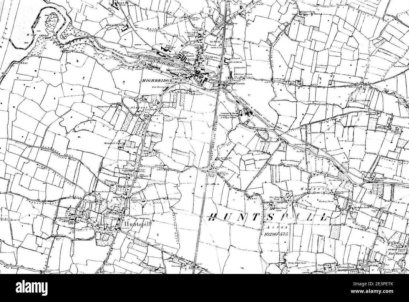 Map of Somerset OS Map name 038-NE, Ordnance Survey, 1884-1894 Stock ...