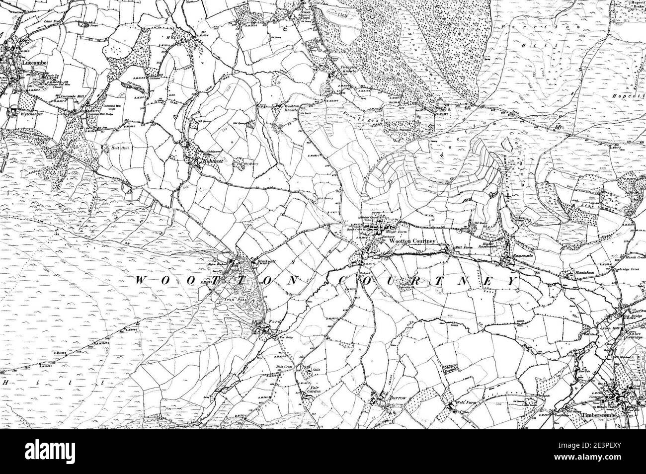 Map of Somerset OS Map name 034-SE, Ordnance Survey, 1884-1894 Stock ...