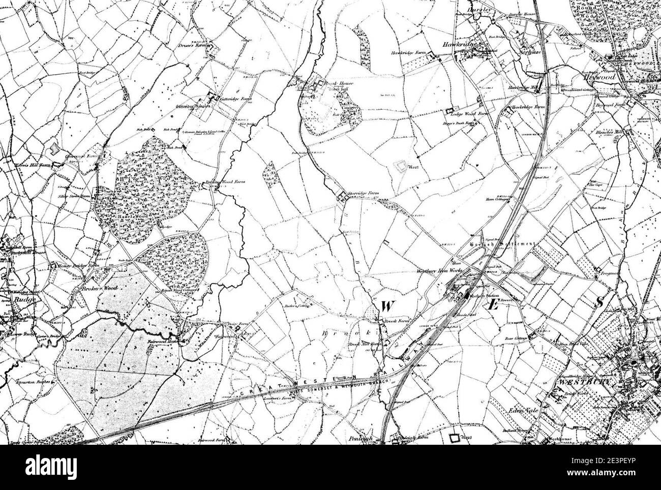 Map of Somerset OS Map name 031-NW, Ordnance Survey, 1884-1894 Stock ...