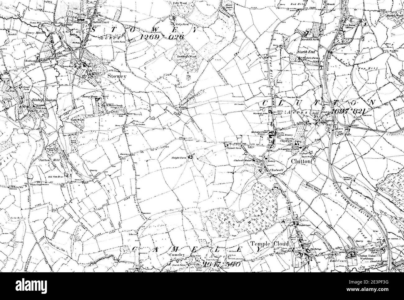 Map of Somerset OS Map name 019-NE, Ordnance Survey, 1884-1894 Stock ...