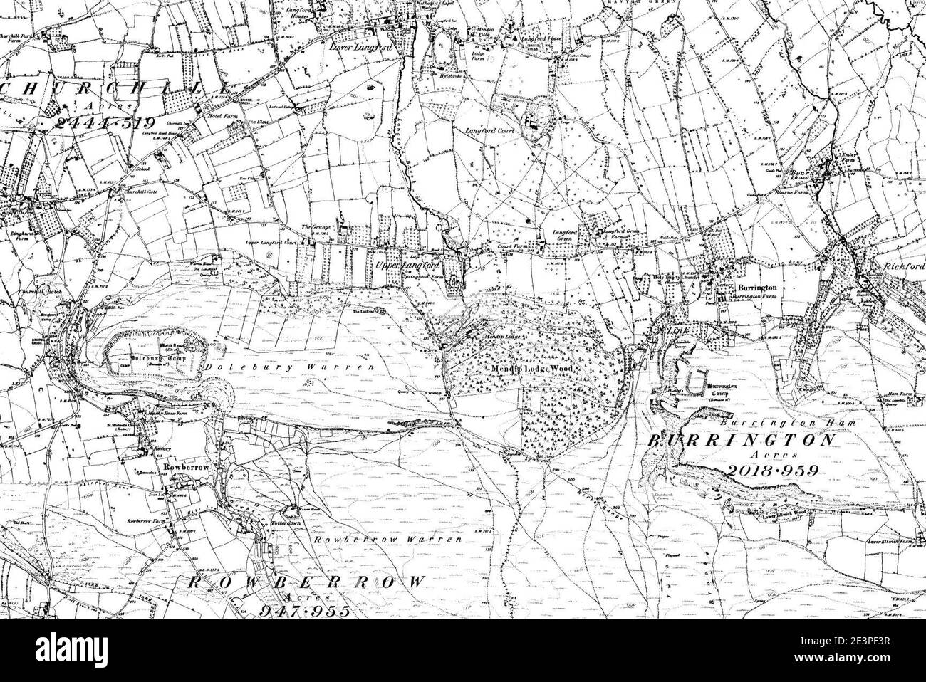 Map of Somerset OS Map name 018-NW, Ordnance Survey, 1884-1894 Stock ...
