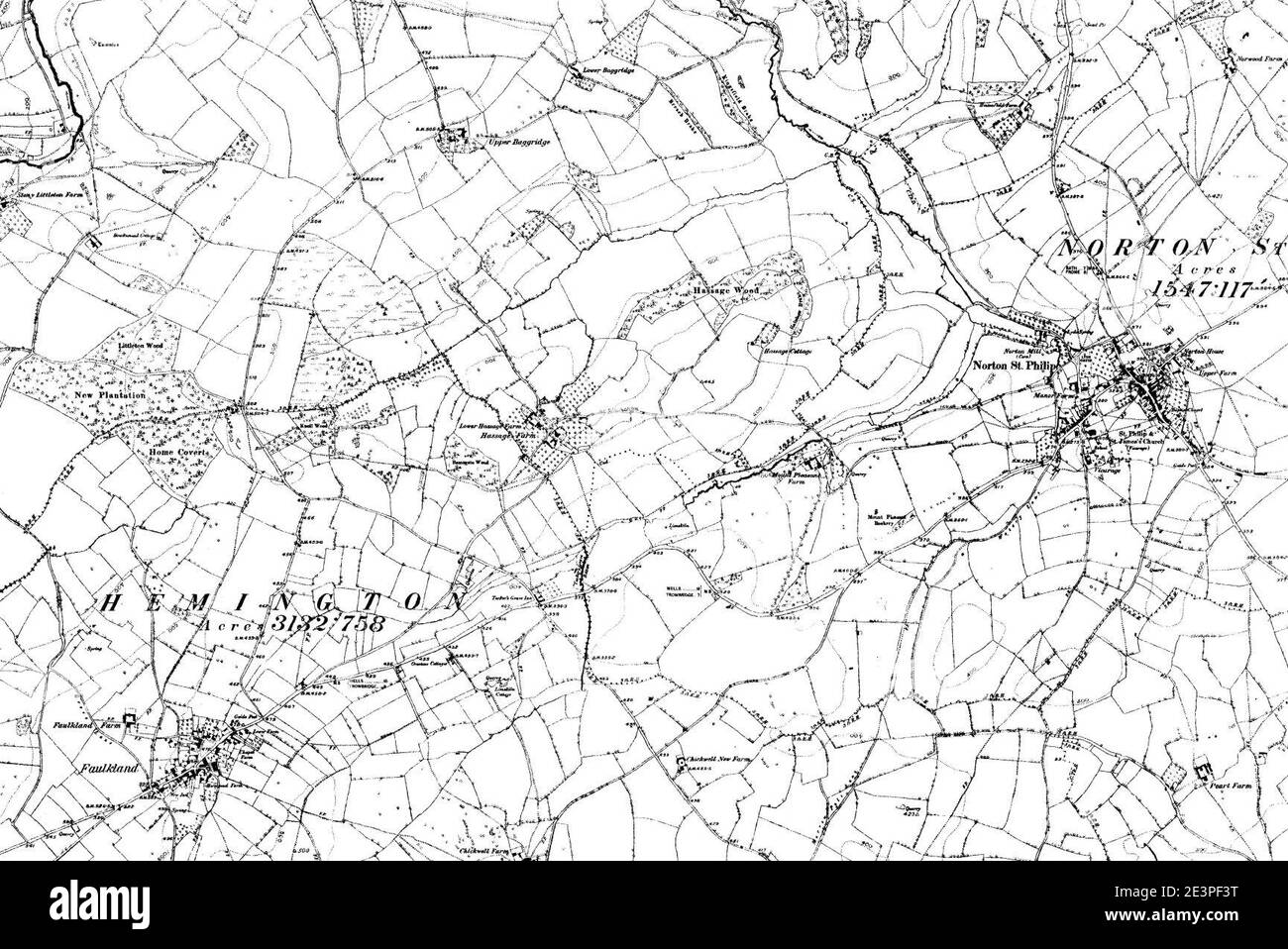 Map of Somerset OS Map name 021-SW, Ordnance Survey, 1884-1894 Stock ...
