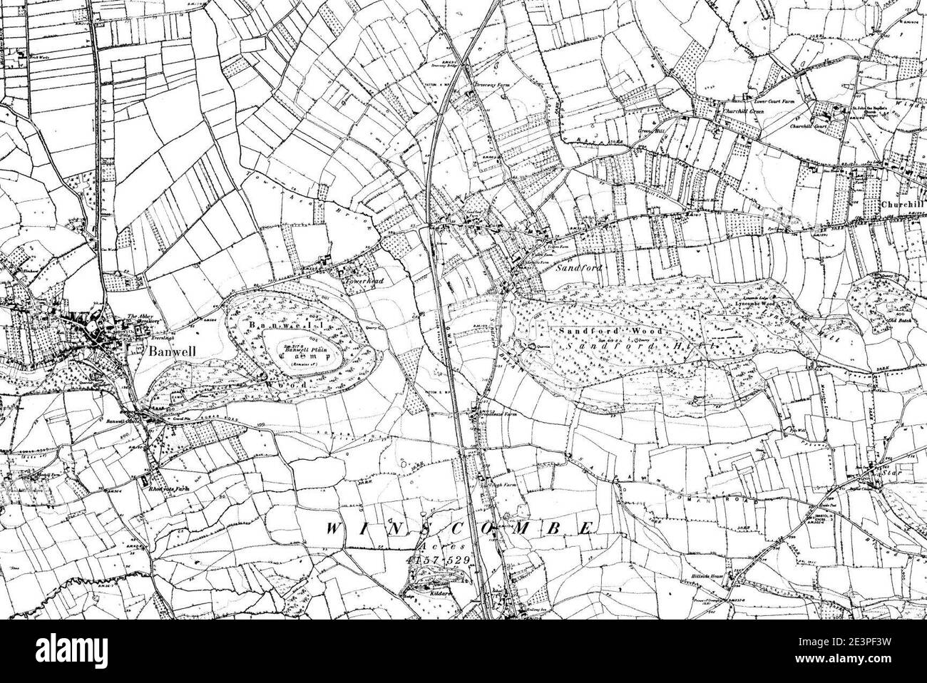 Map of Somerset OS Map name 017-NE, Ordnance Survey, 1884-1894 Stock ...