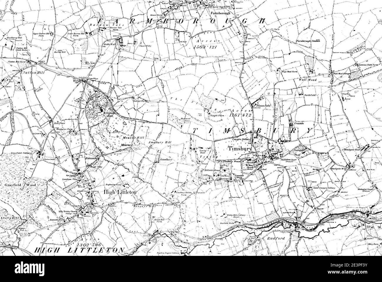 Map of Somerset OS Map name 020-NW, Ordnance Survey, 1884-1894 Stock ...