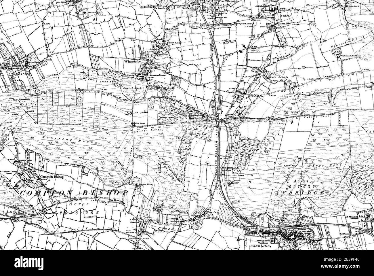 Map of Somerset OS Map name 017-SE, Ordnance Survey, 1884-1894 Stock ...