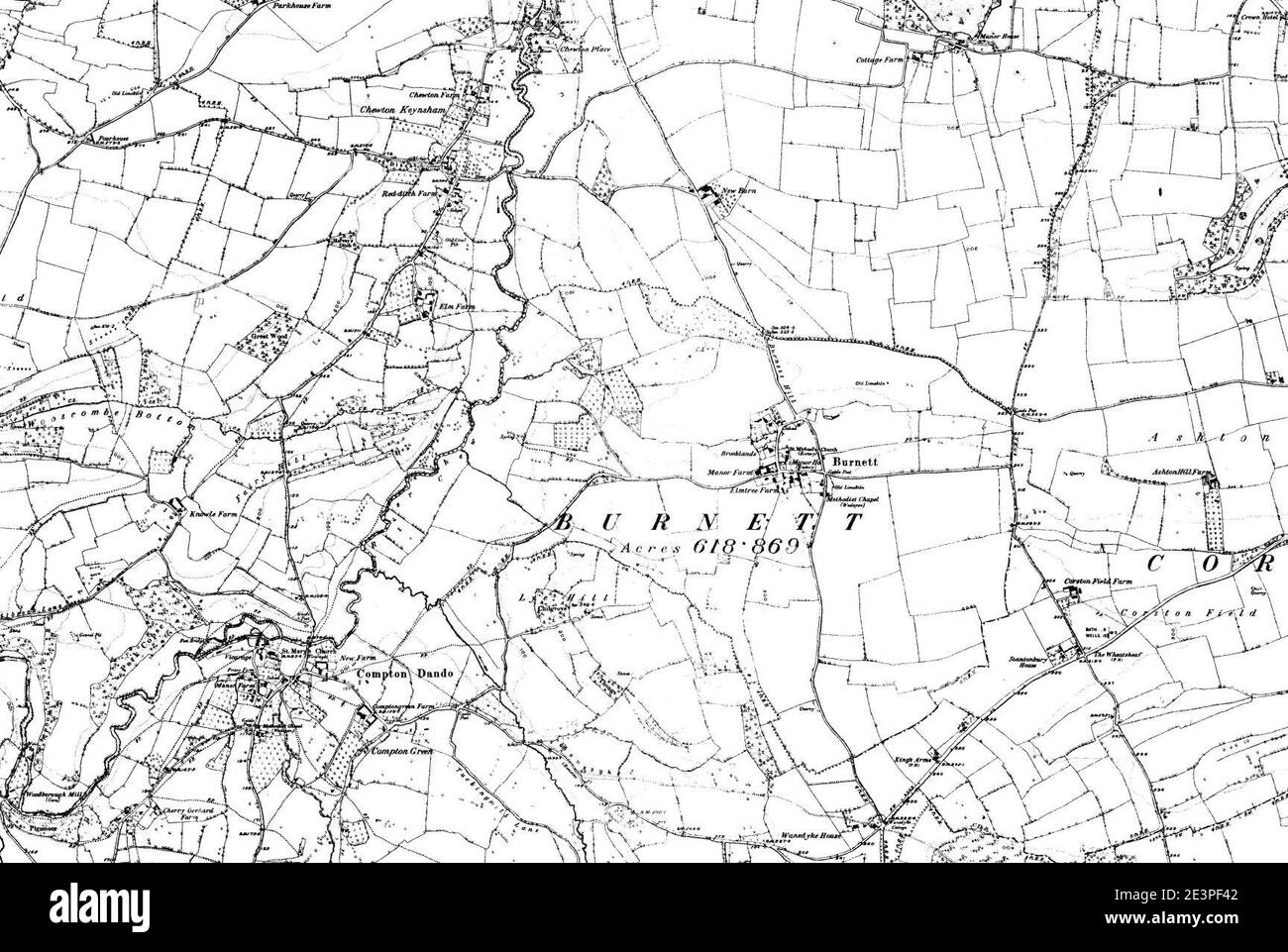 Map of Somerset OS Map name 013-NW, Ordnance Survey, 1884-1894 Stock ...