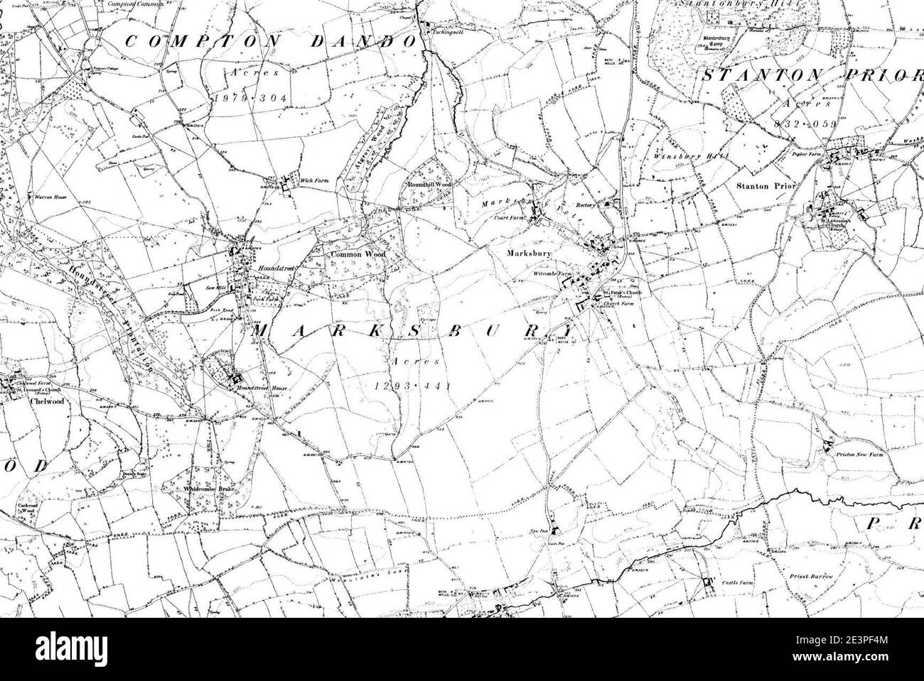Map of Somerset OS Map name 013-SW, Ordnance Survey, 1884-1894 Stock ...