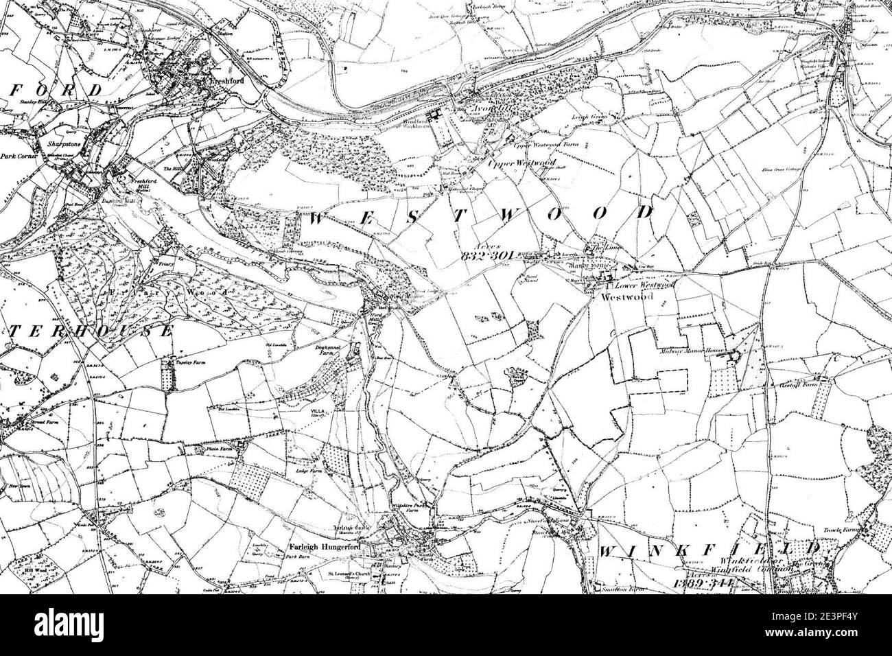 Map of Somerset OS Map name 021-NE, Ordnance Survey, 1884-1894 Stock ...