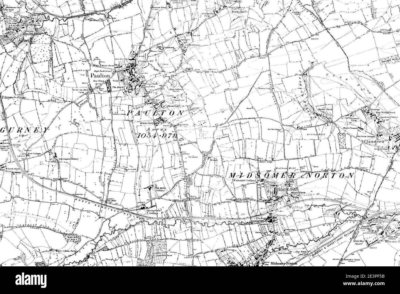 Map of Somerset OS Map name 020-SW, Ordnance Survey, 1884-1894 Stock ...
