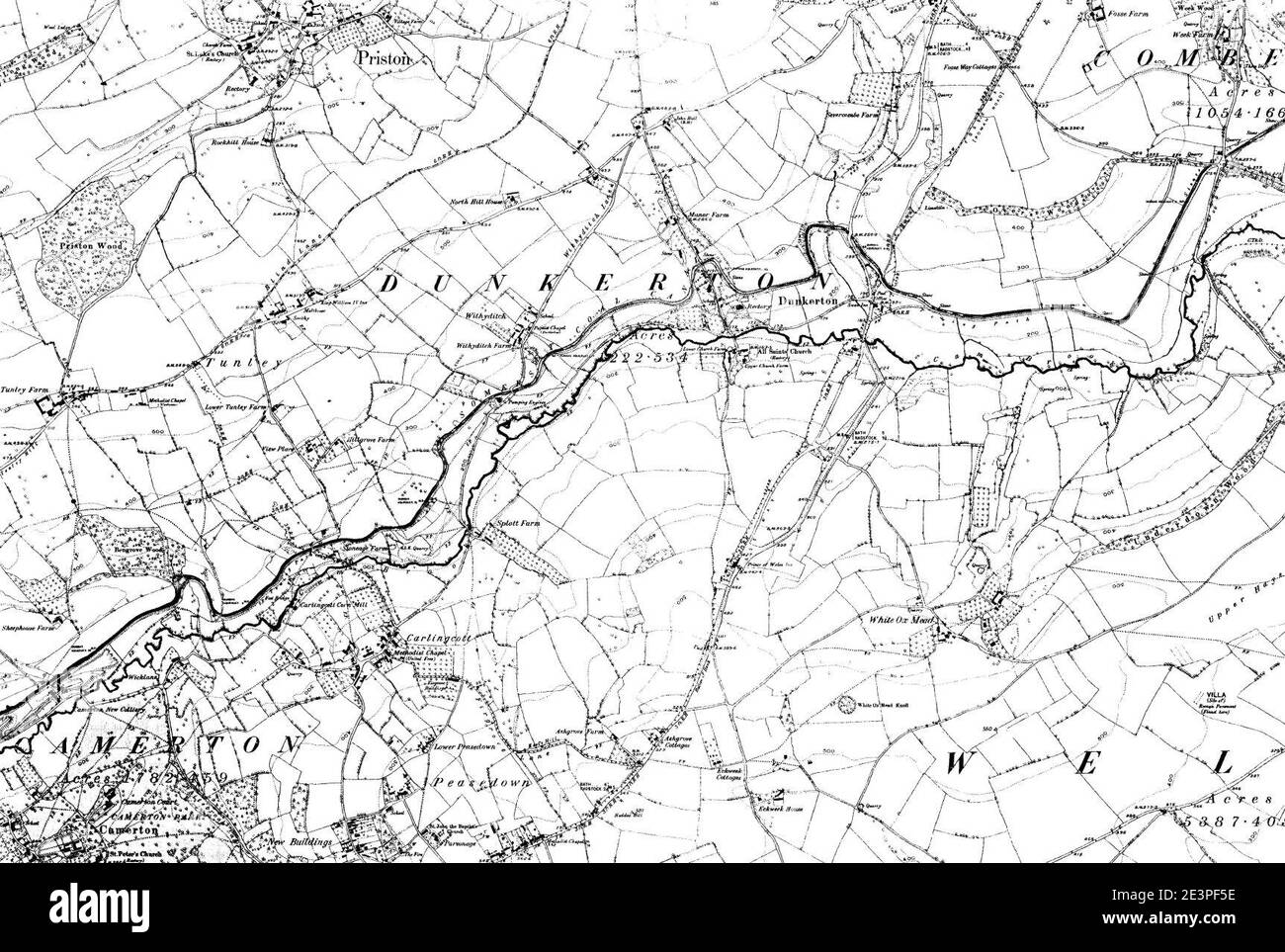 Map of Somerset OS Map name 020-NE, Ordnance Survey, 1884-1894 Stock ...