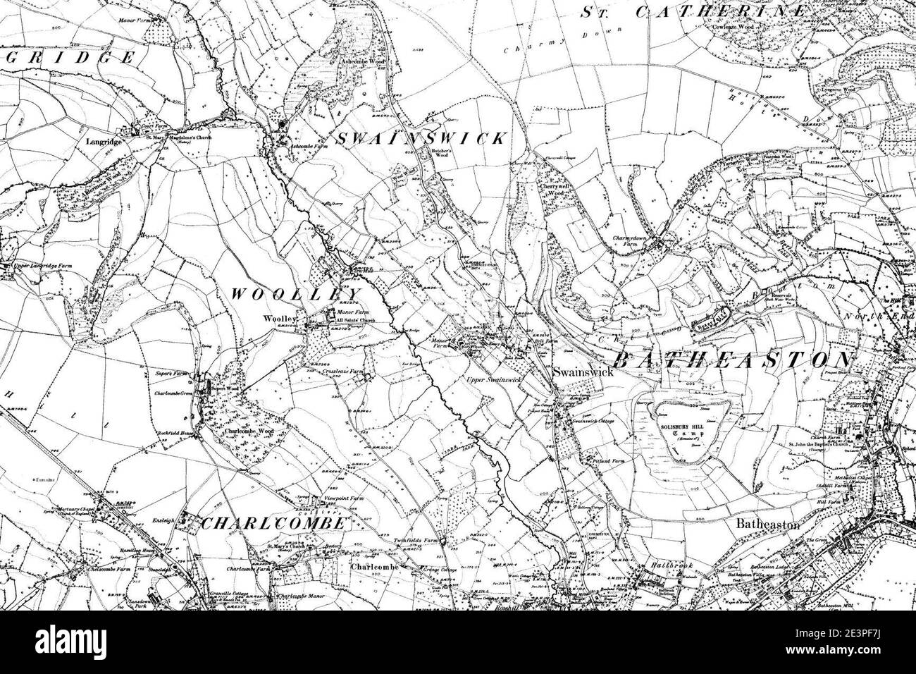 Map of Somerset OS Map name 008-SW, Ordnance Survey, 1884-1894 Stock ...