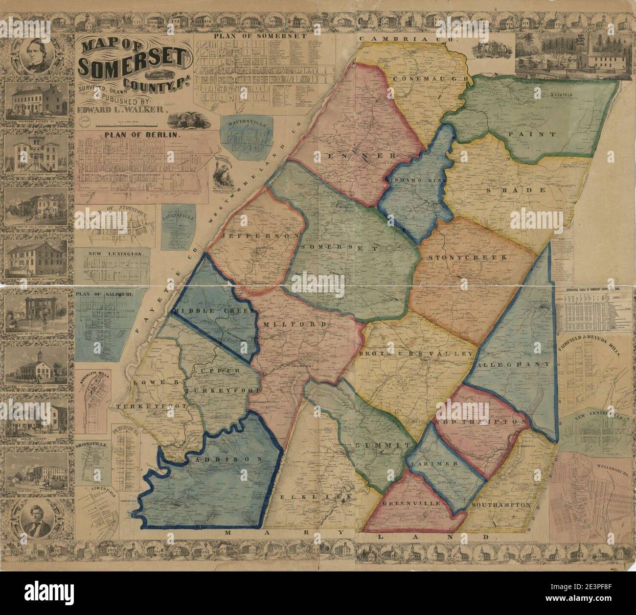 Map of Somerset County, Pa Stock Photo - Alamy