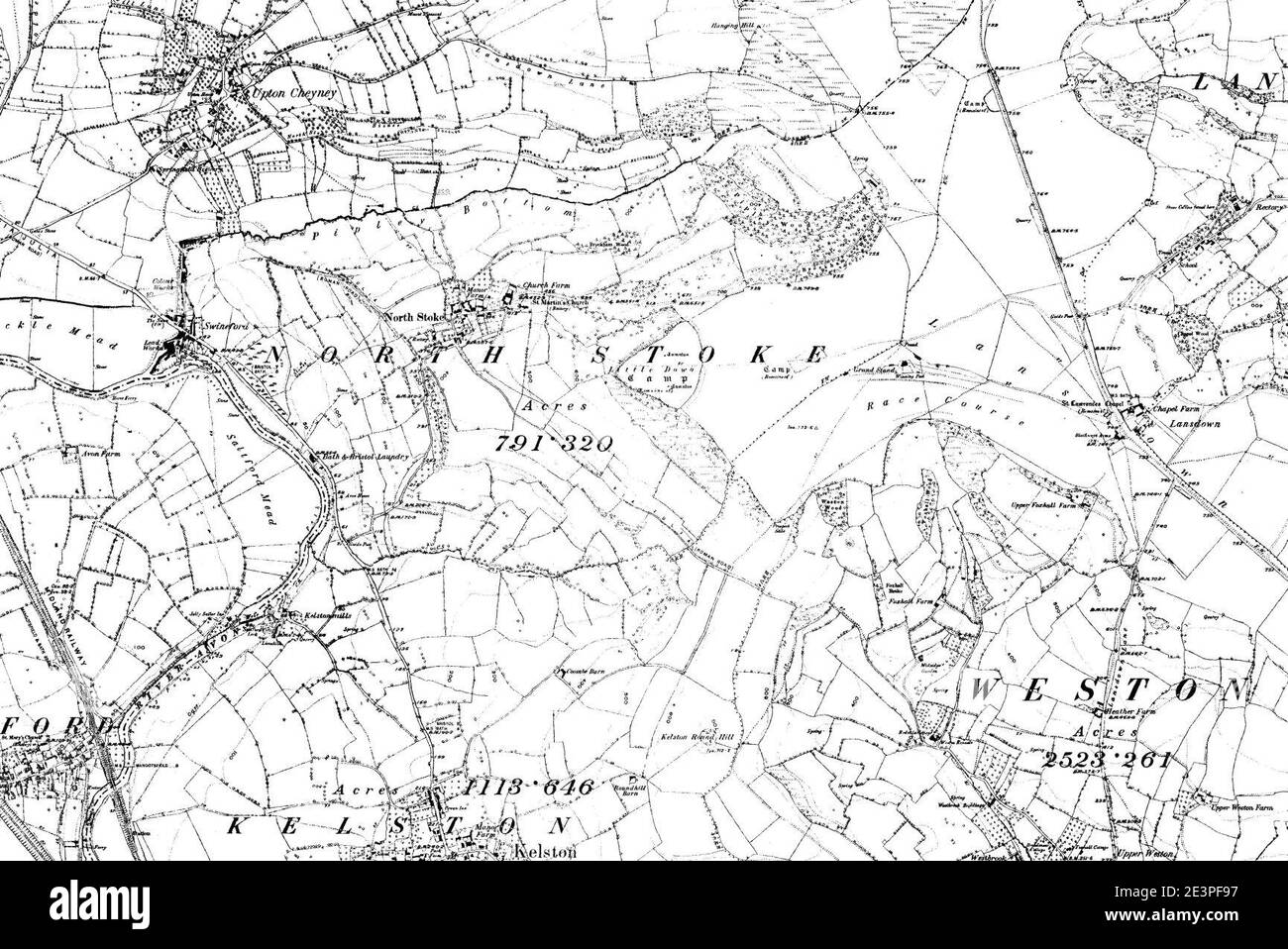 Map of Somerset OS Map name 007-SE, Ordnance Survey, 1884-1894 Stock ...