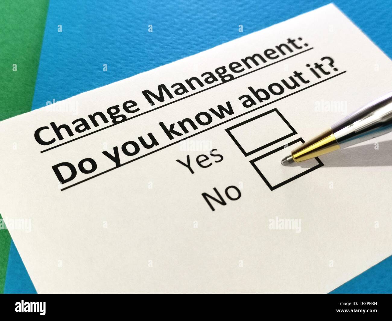 One person is answering question about change management Stock Photo ...