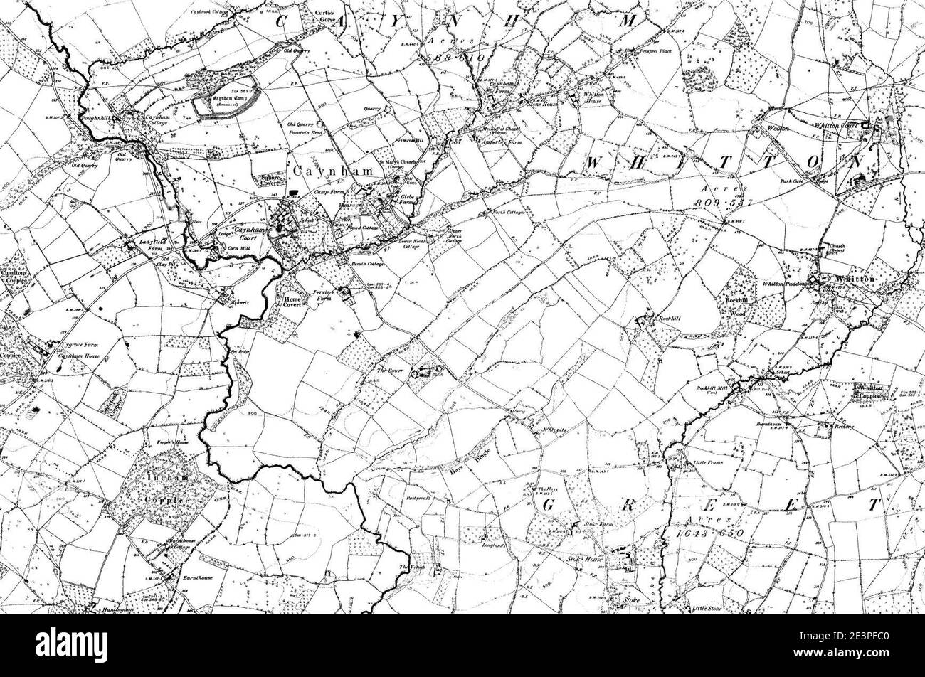 Map of Shropshire OS Map name 079-SW, Ordnance Survey, 1883-1895 Stock ...