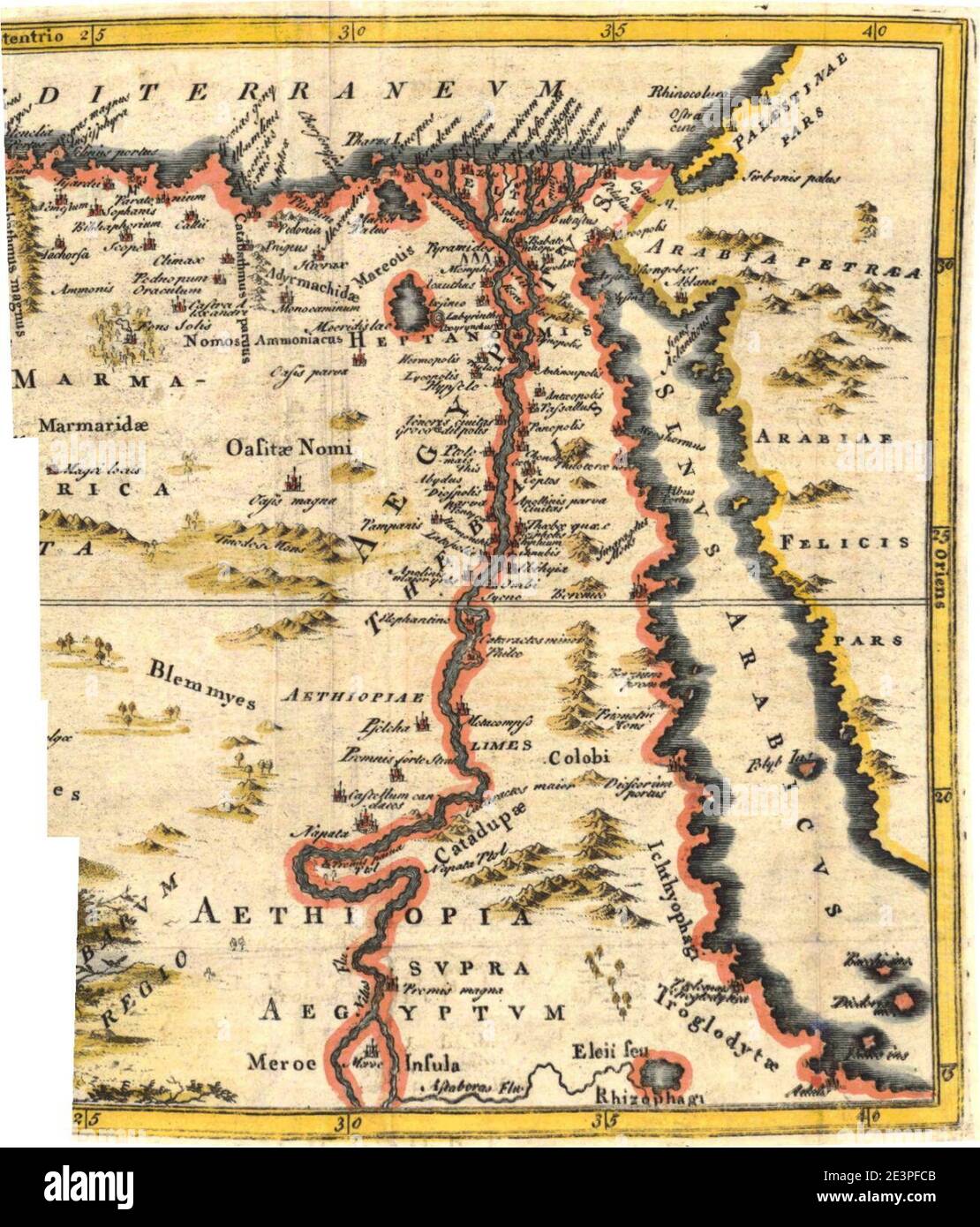 Map of Sinus Arabicus 1766 Stock Photo - Alamy
