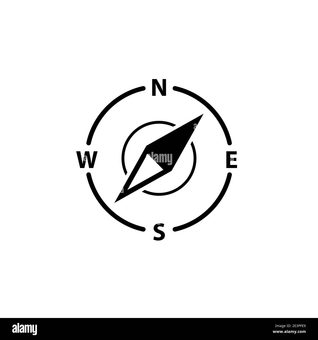 Compass logo icon. North vector arrow orienteering compass map gps ...