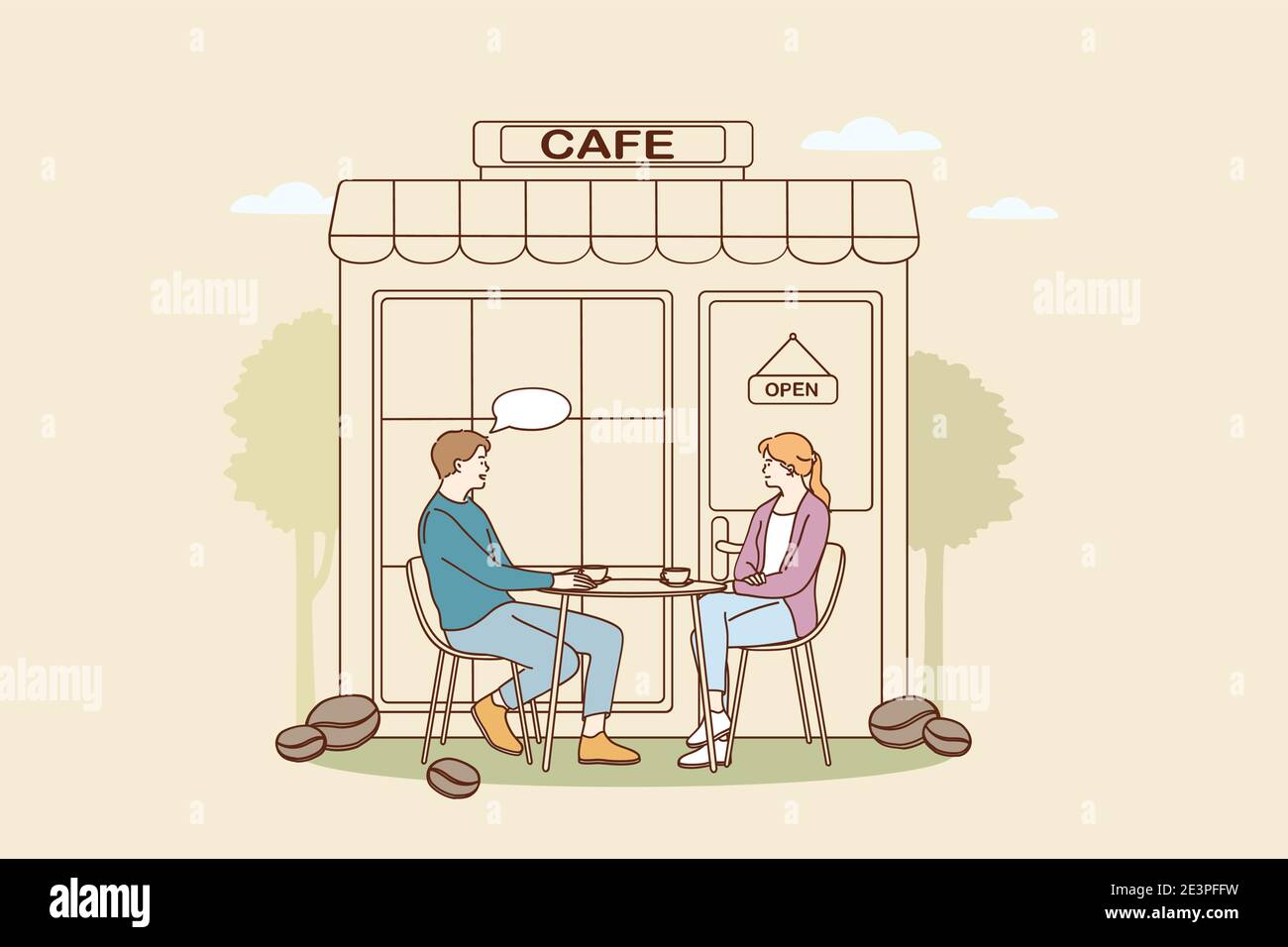 Cafeteria outdoor Stock Vector Images - Alamy