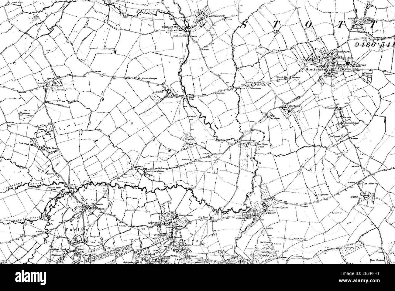 Map of Shropshire OS Map name 073-NW, Ordnance Survey, 1883-1895 Stock ...