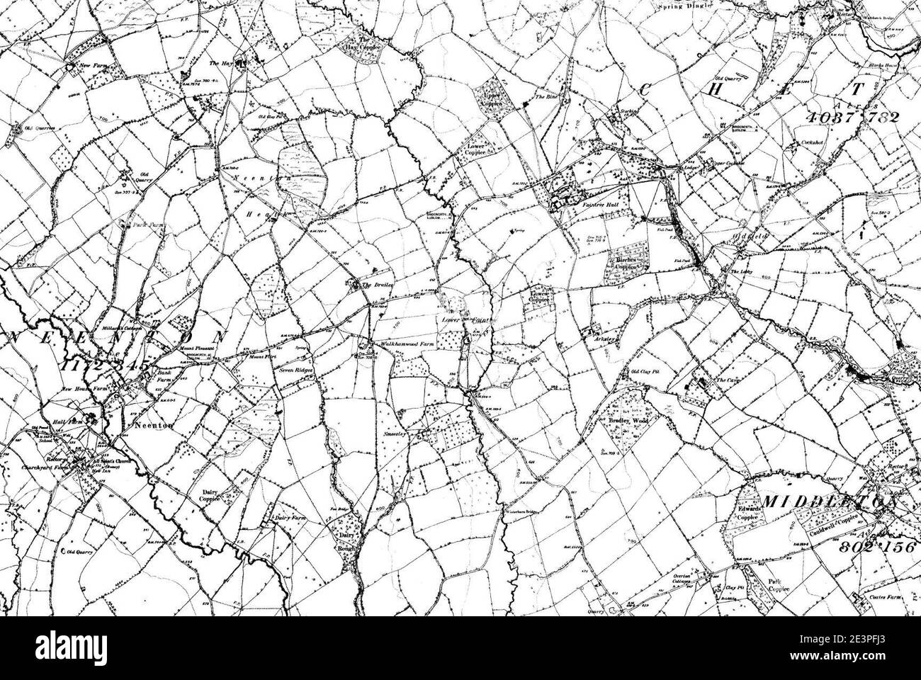 Map of Shropshire OS Map name 066-NW, Ordnance Survey, 1883-1895 Stock ...