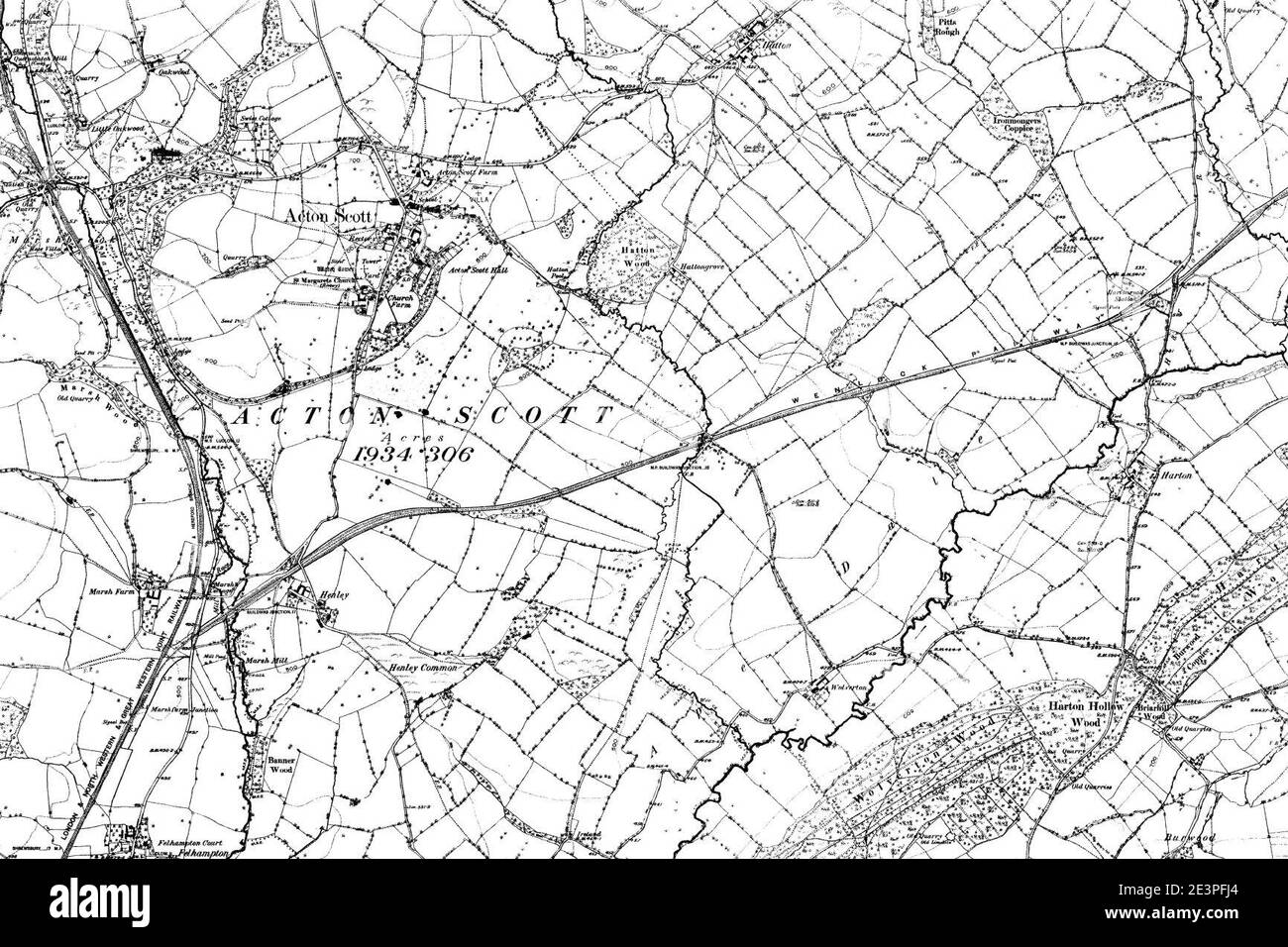 Map of Shropshire OS Map name 064-NW, Ordnance Survey, 1883-1895 Stock ...
